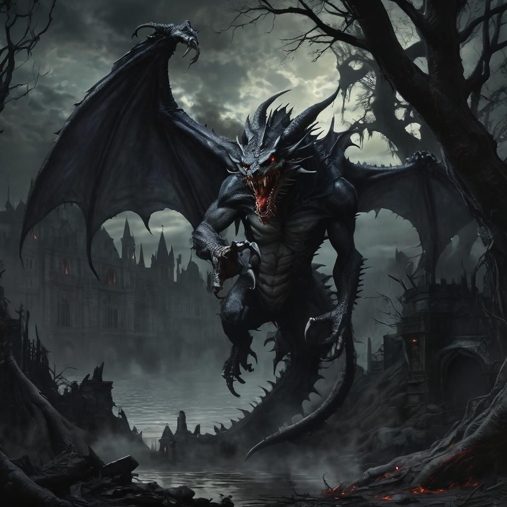 Vampire dragon - AI Generated Artwork - NightCafe Creator