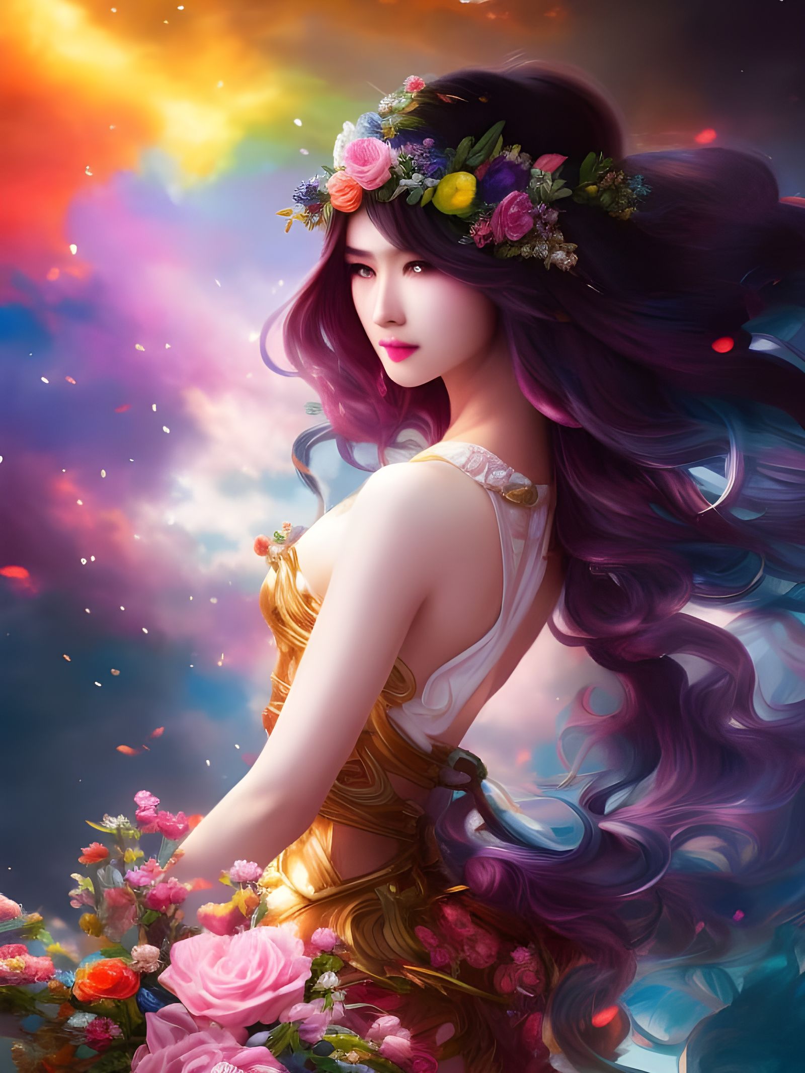 Rainbow Reflections - AI Generated Artwork - NightCafe Creator