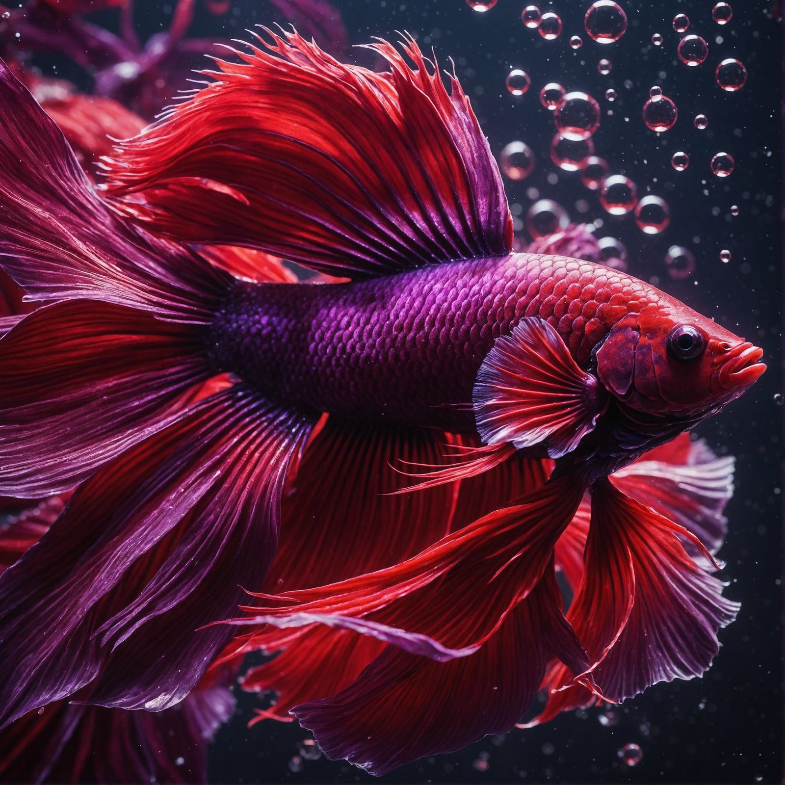 Betta Fish w/ Animated Bubbles - AI Generated Artwork - NightCafe Creator