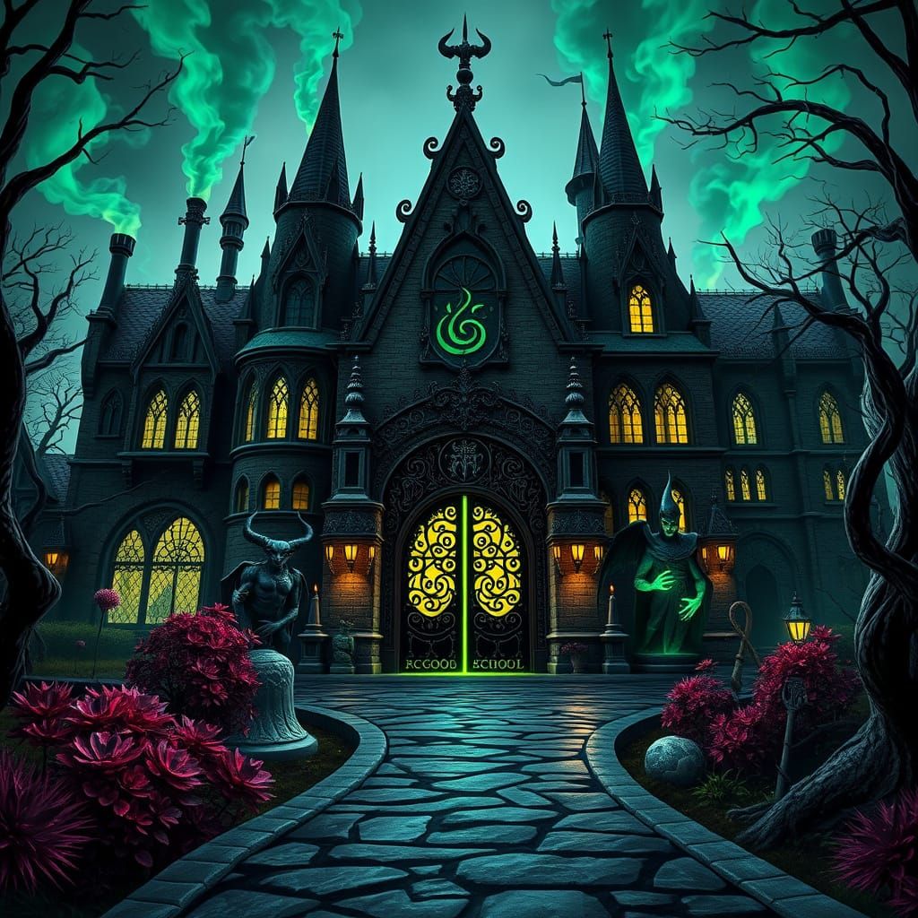 Dark Disney Magic School Reveals Grand, Foreboding... - AI Art