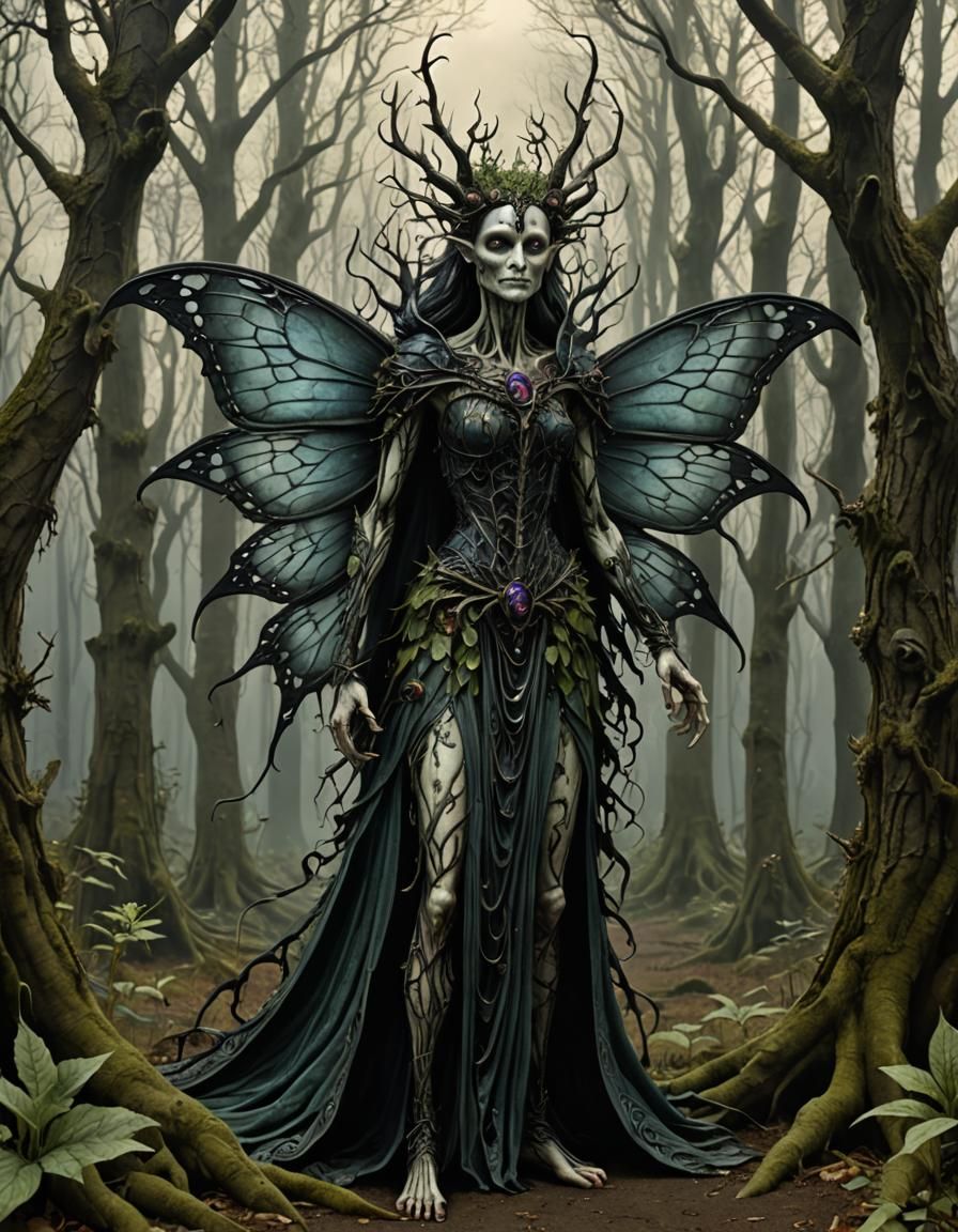Dark Faerie of Stillwater Forest - AI Generated Artwork - NightCafe Creator