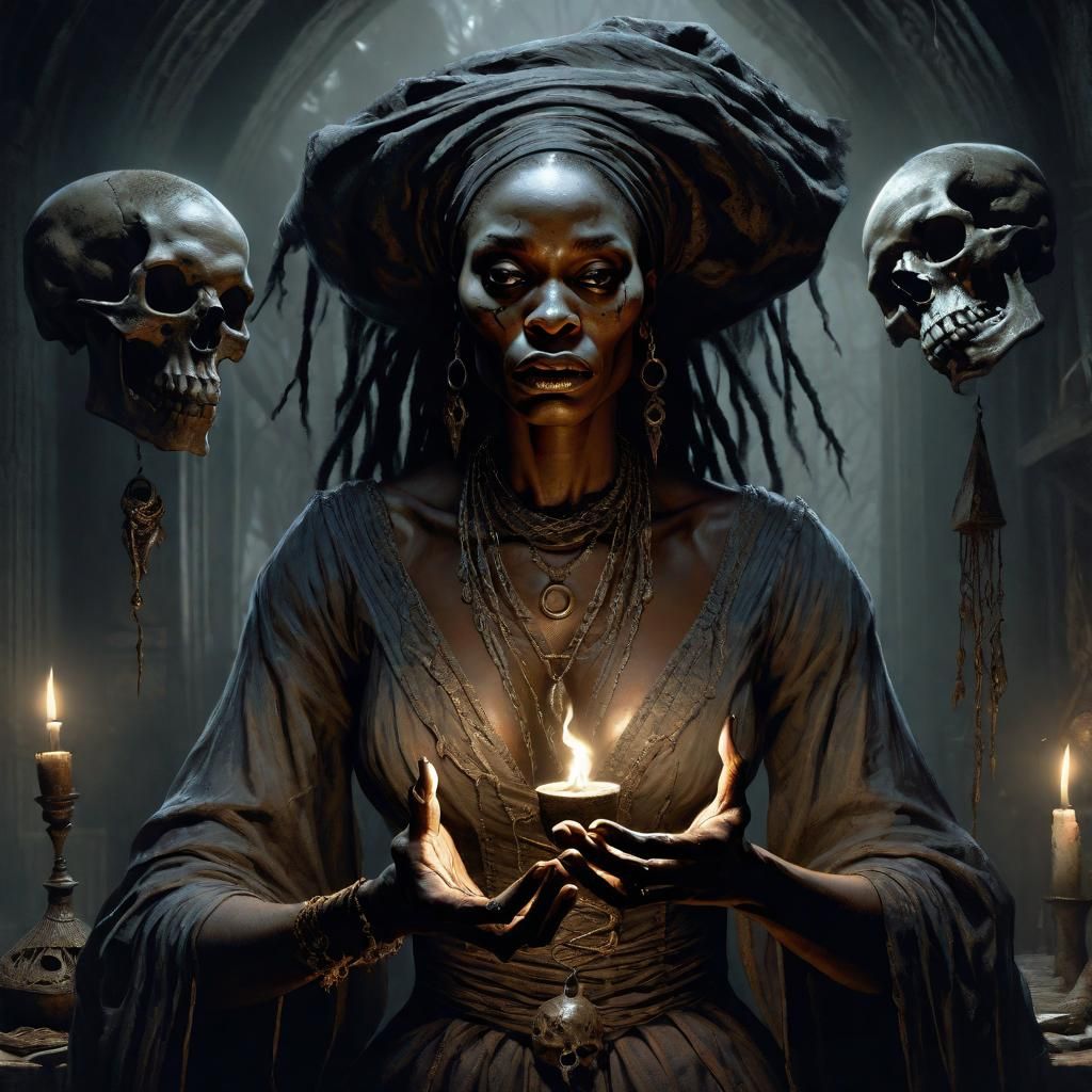 Witch casts a spell - AI Generated Artwork - NightCafe Creator