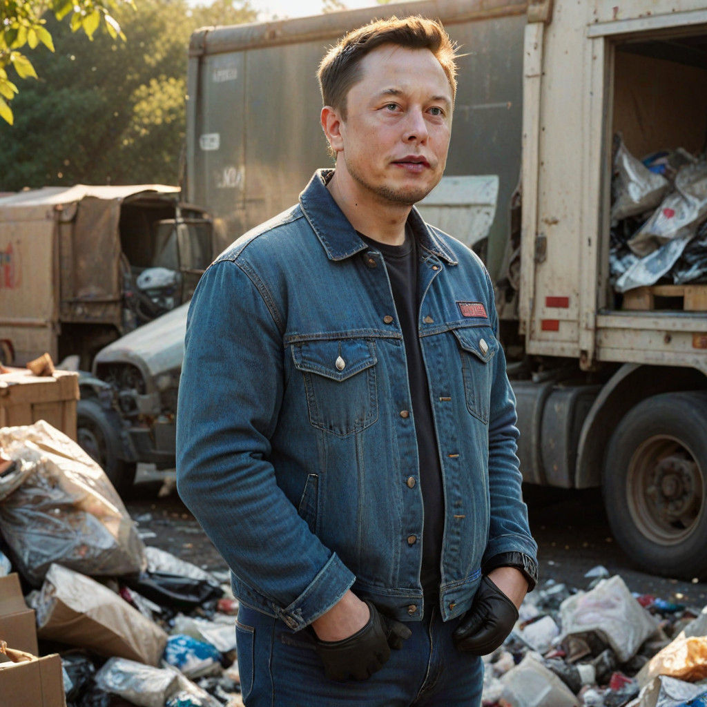 Elon Musk in Eco-Friendly Labor - AI Art