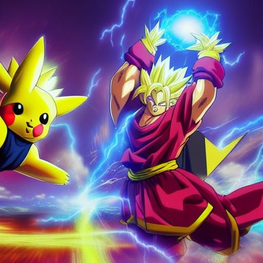 pikachu super saiyan - AI Generated Artwork - NightCafe Creator