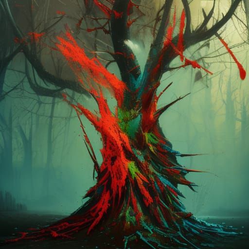 Bleeding tree graffiti art - AI Generated Artwork - NightCafe Creator