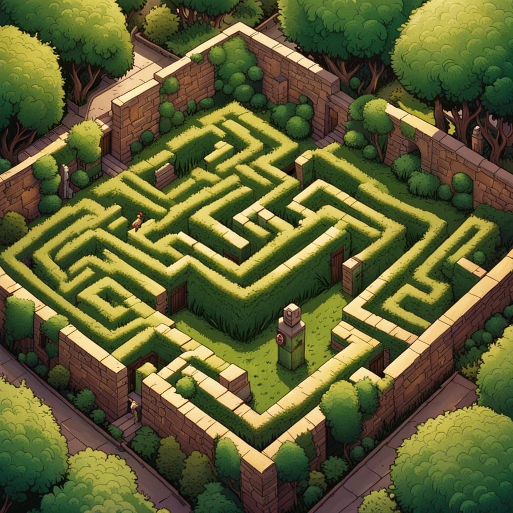 Narrow Garden Maze - AI Generated Artwork - NightCafe Creator