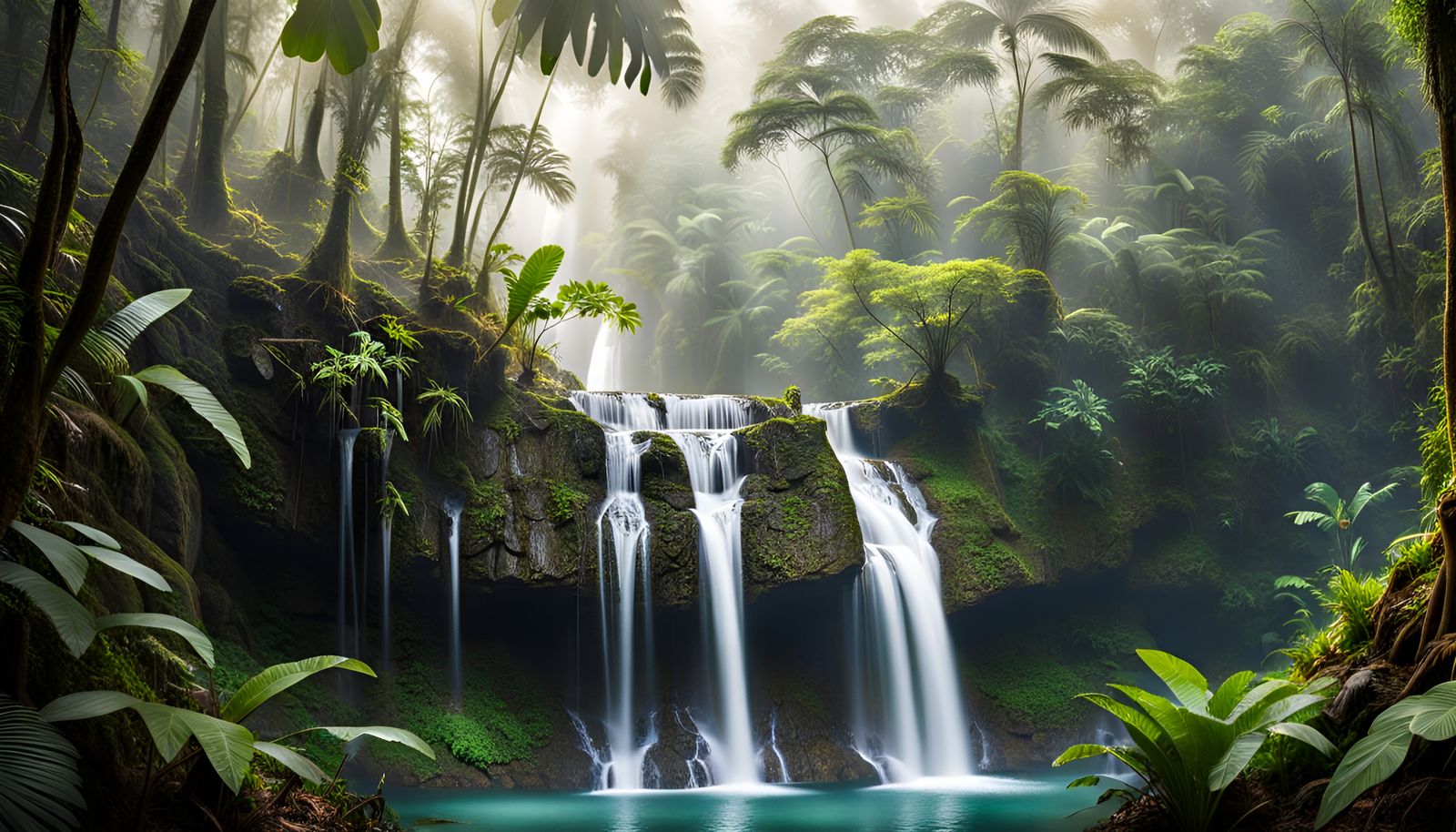 Waterfall - AI Generated Artwork - NightCafe Creator