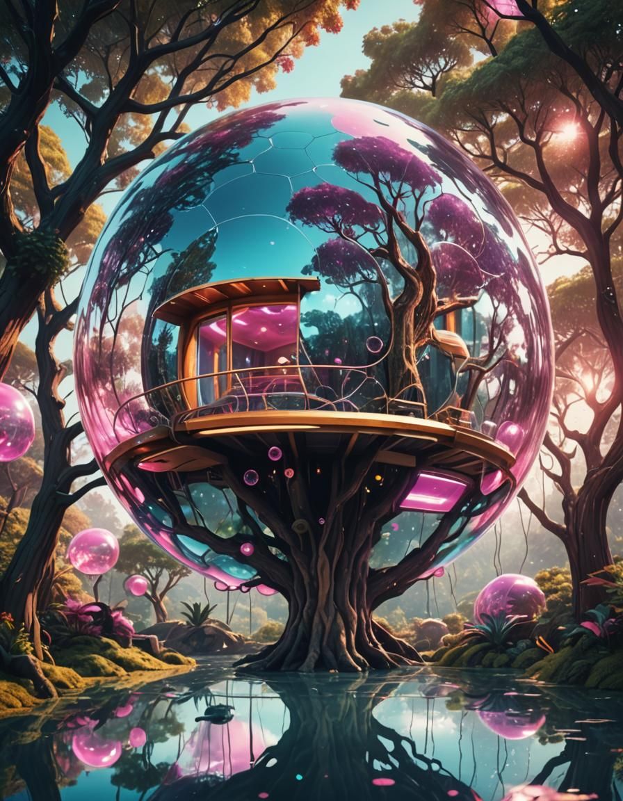 Treehouse - AI Generated Artwork - NightCafe Creator