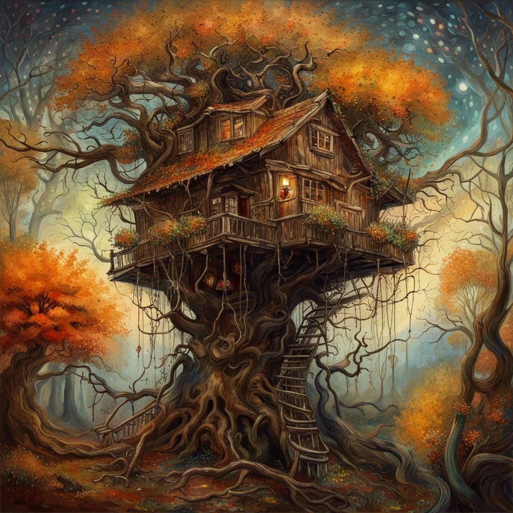 Treehouse Predator - AI Generated Artwork - NightCafe Creator