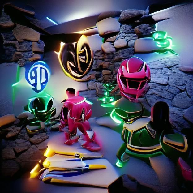 power rangers glowing neon Unreal Engine - AI Generated Artwork ...