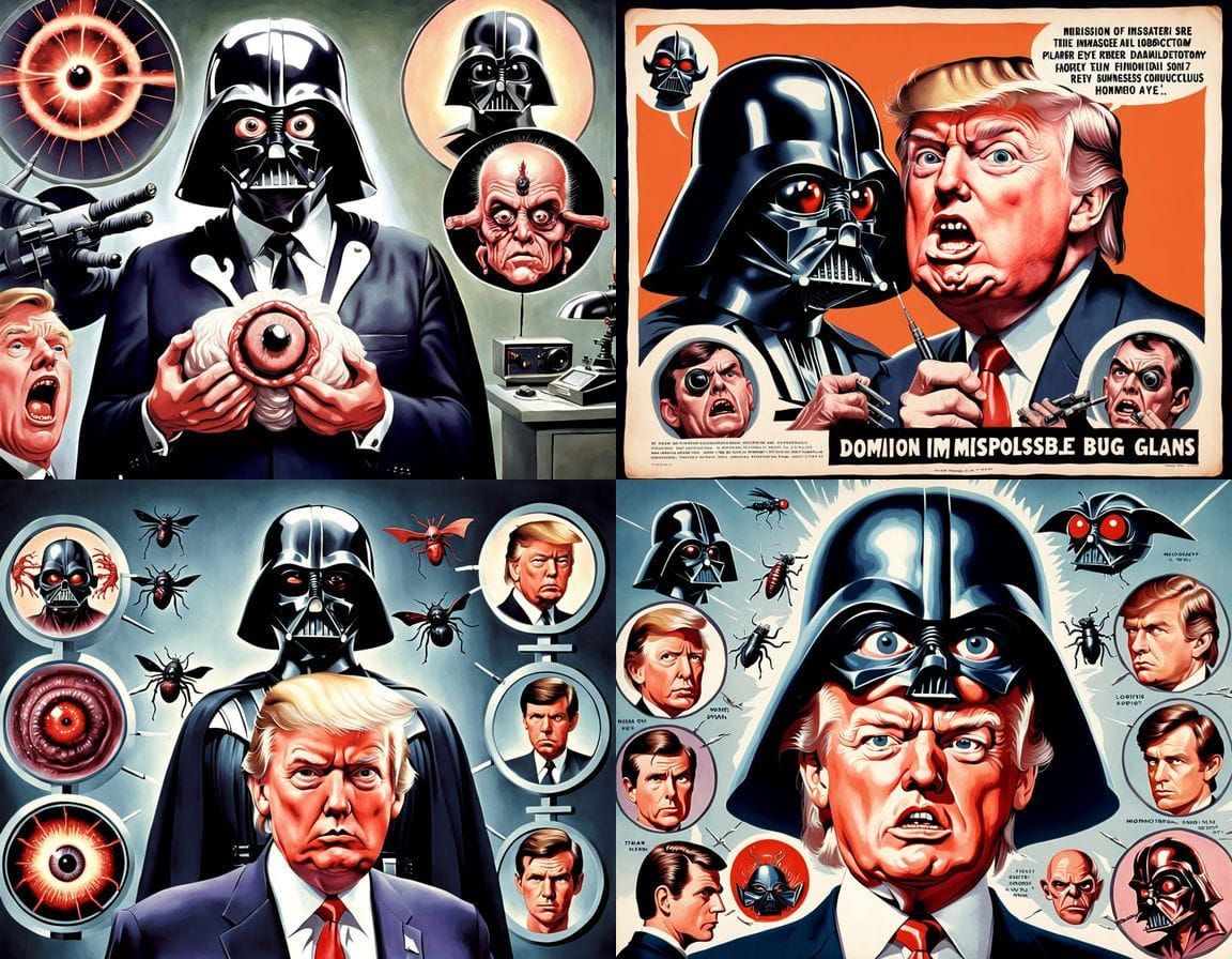 Surreal 1960s Horror Poster of a Grotesque Homuncu... - AI Art