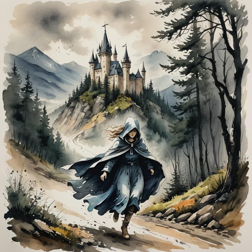 Princess running away - AI Generated Artwork - NightCafe Creator