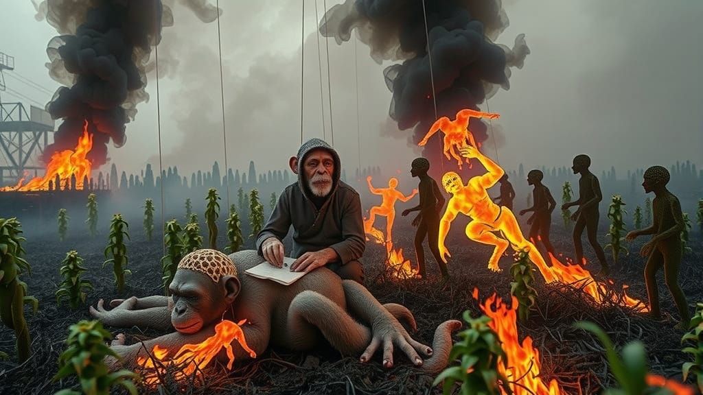 Psychedelic Shadow Puppets in Holographic Strobe - AI Art