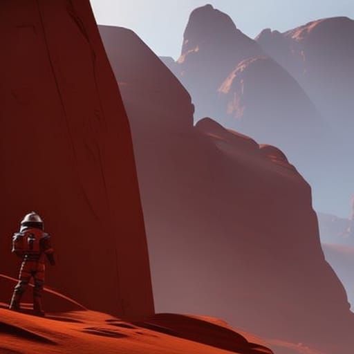 Astronaut stranded on Mars - AI Generated Artwork - NightCafe Creator