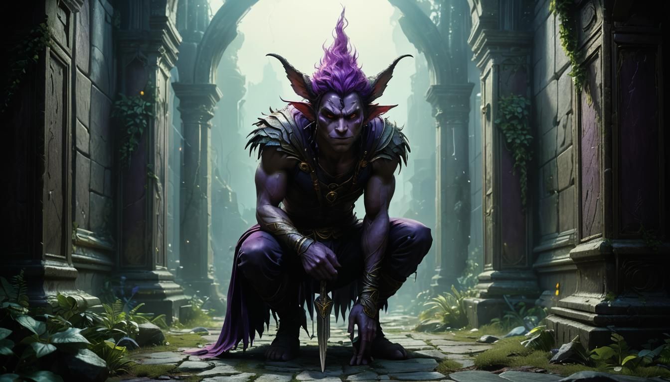 Mysterious Fae Warrior in a Moody, Hyper-Realistic... - AI Art