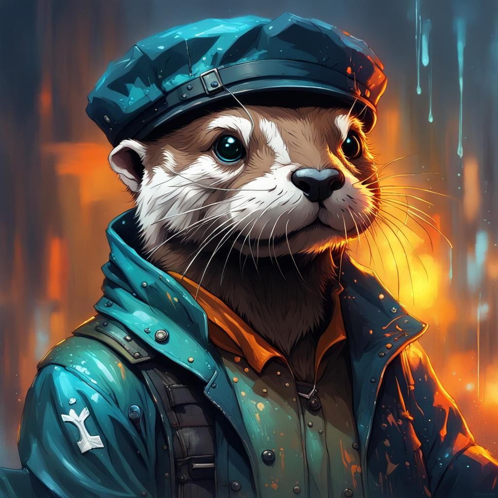 Otter with hacker outfit 2 - AI Generated Artwork - NightCafe Creator