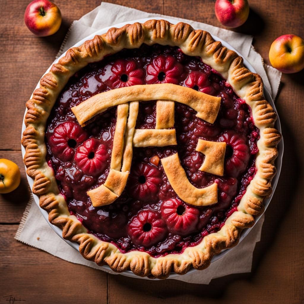 pie with a giant Pi made from crust in the center, π made from the pie ...