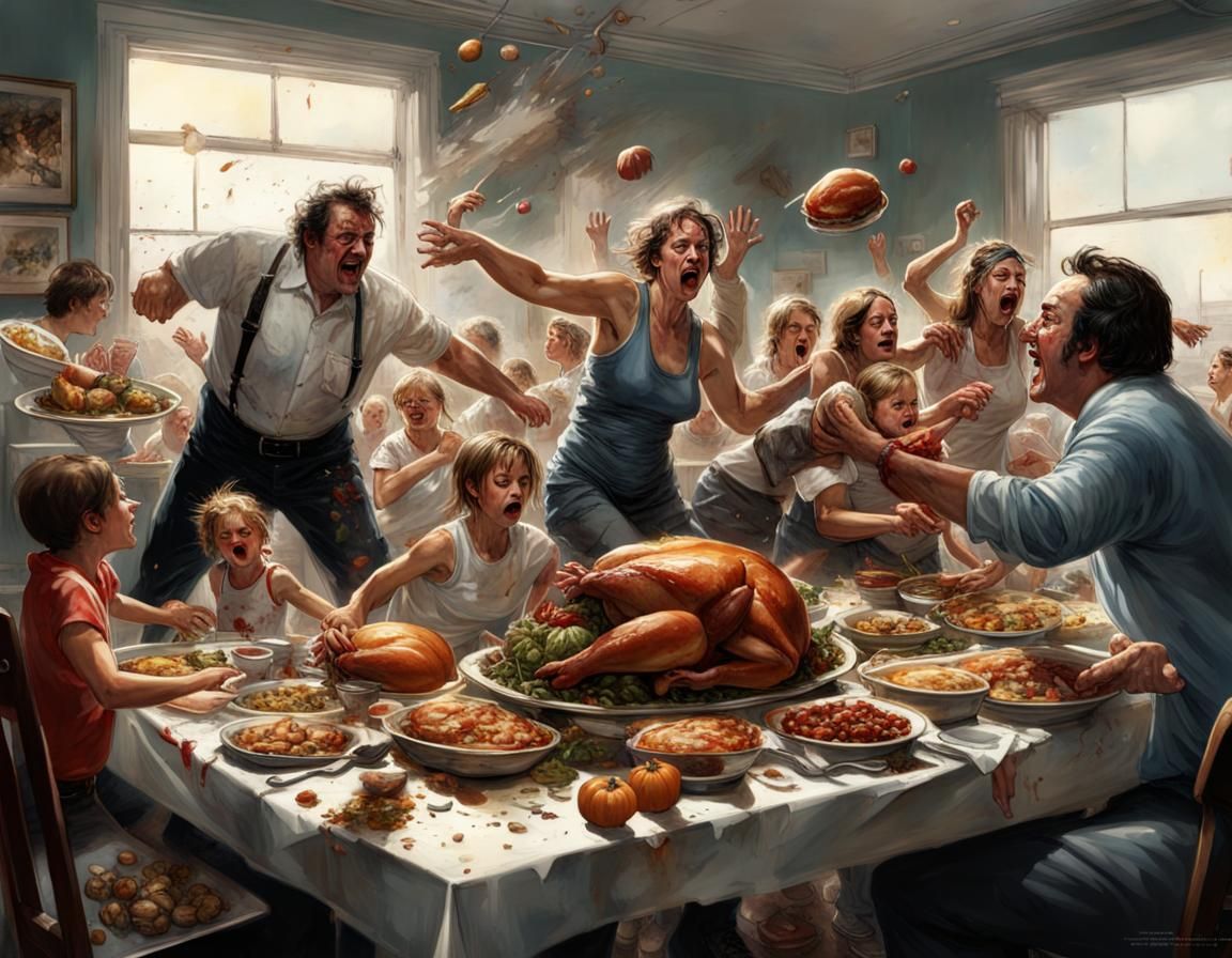 FOOD FIGHT! - AI Generated Artwork - NightCafe Creator