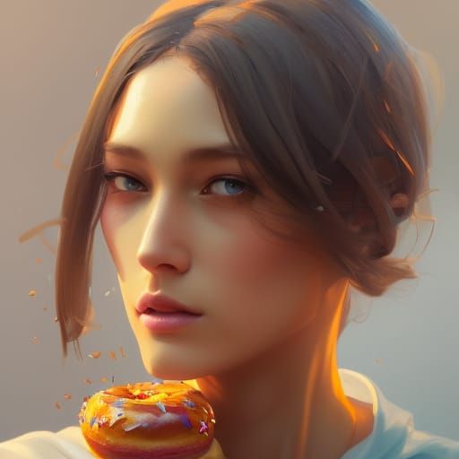 one with the donut - AI Generated Artwork - NightCafe Creator