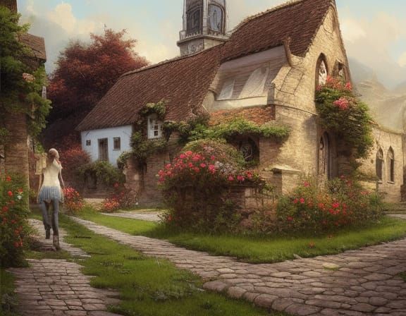 Countryside Village Challenge Try-out - AI Generated Artwork - NightCafe Creator