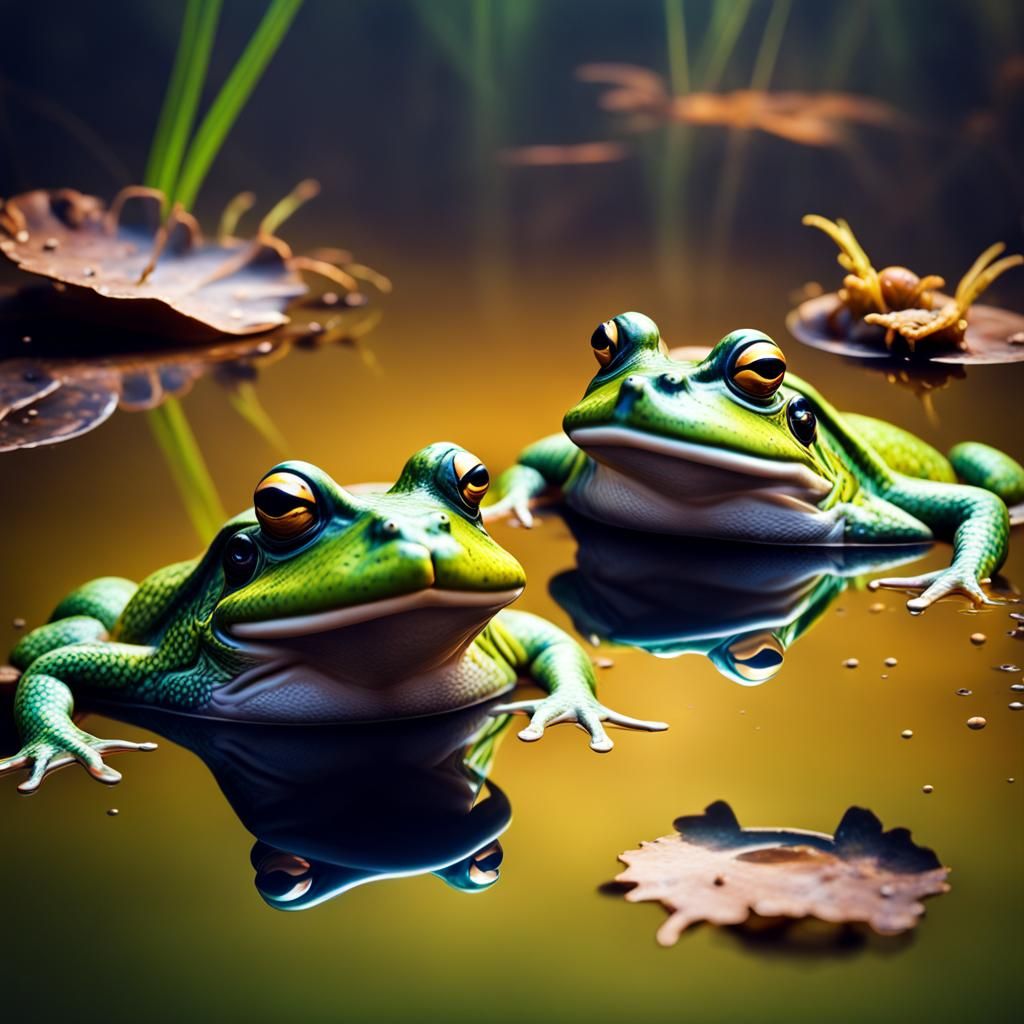 Happy Bullfrogs - AI Generated Artwork - NightCafe Creator