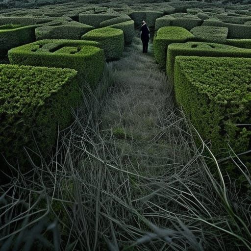 Inside a hedge maze - AI Generated Artwork - NightCafe Creator