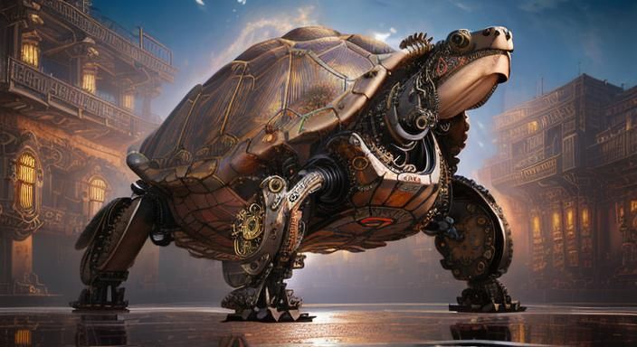 Robotic Turtle - AI Generated Artwork - NightCafe Creator