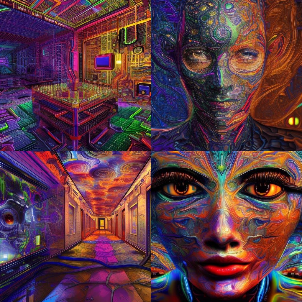 Inside the Mind of Artificial Intelligence hyperdetailed intricately ...