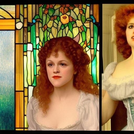 A young, beautiful, Bernadette Peters, in clothes from 1875, to around ...