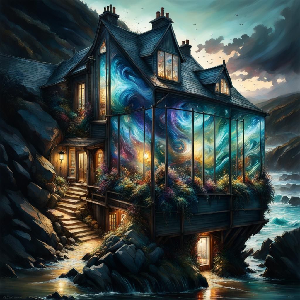 Fantasy Glass House - AI Generated Artwork - NightCafe Creator
