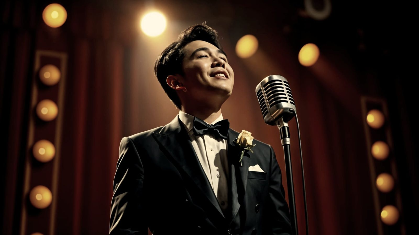 Crooner on Stage - Asian Crooner Entertains by Spotlight in ...