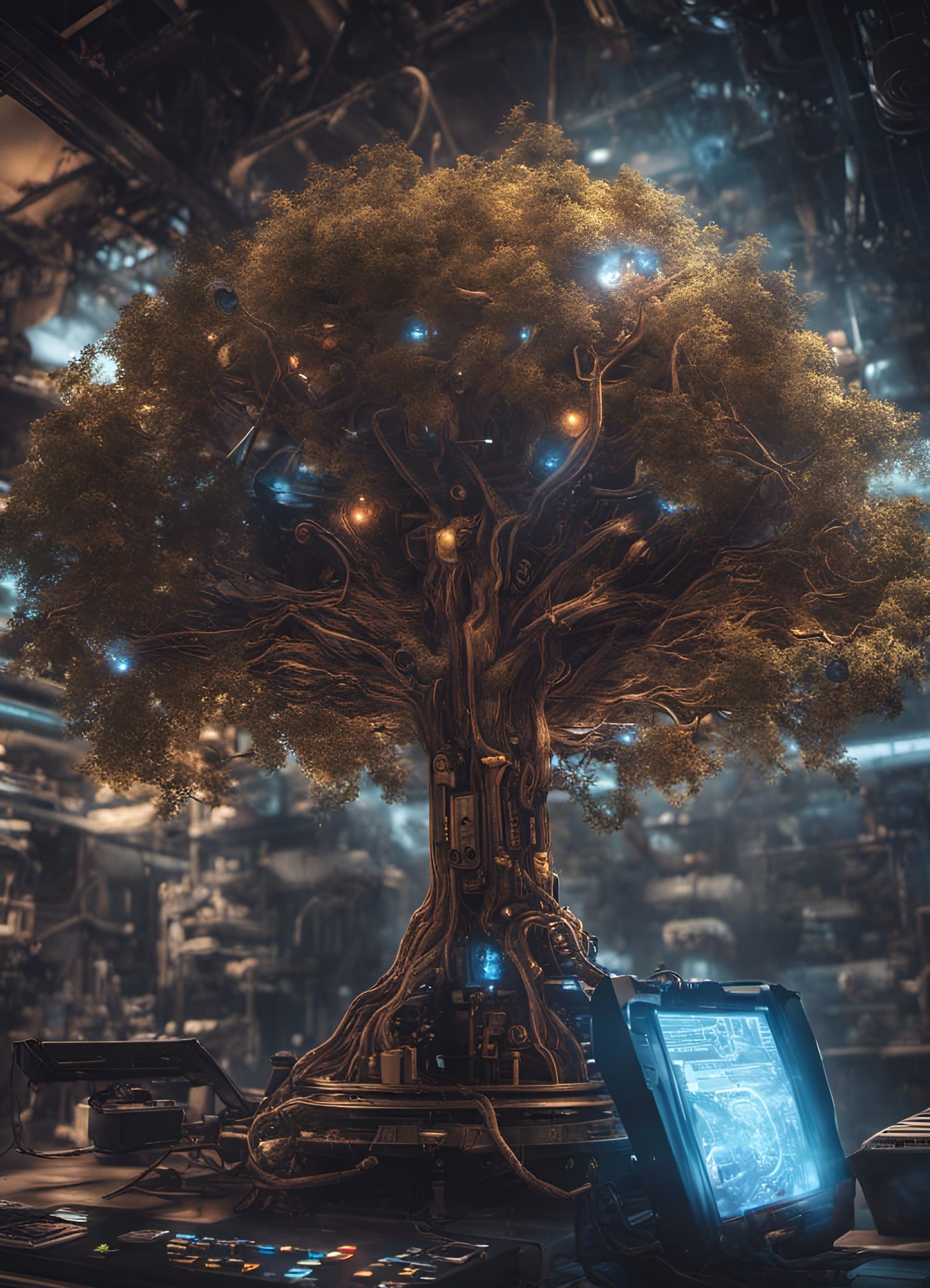 Cyber tree - AI Generated Artwork - NightCafe Creator