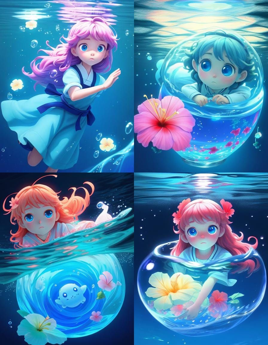 Cute Spirit in the water - AI Generated Artwork - NightCafe Creator