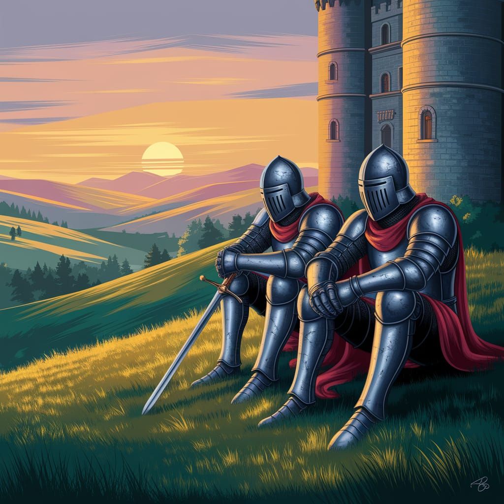 A Moment of Respite - Two Knights Reflect on a Golden Mediev...