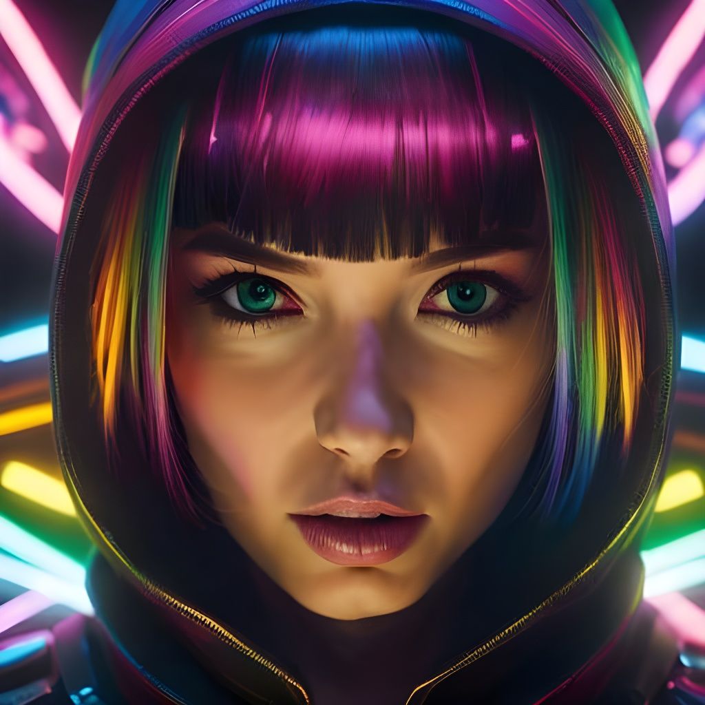 Rainbow girl - AI Generated Artwork - NightCafe Creator