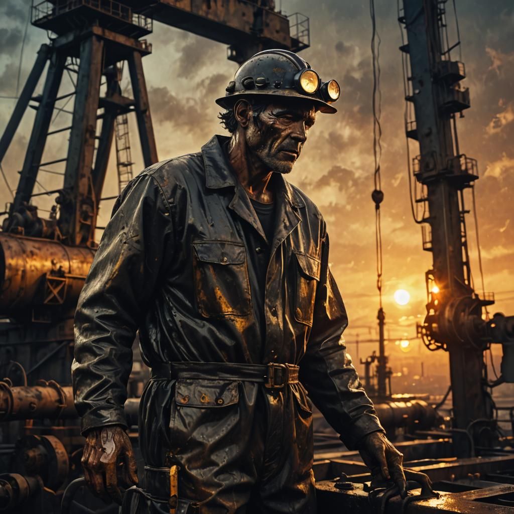 Oil Rig Worker - Gritty Oil Rig Worker in Moody, Atmospheric...