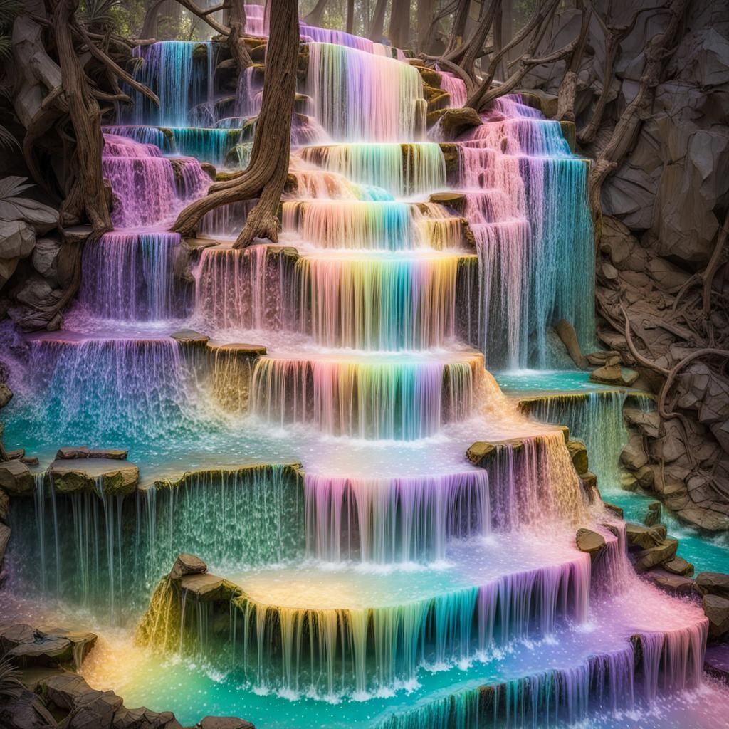 Pastel waterfalls Inspired by: https://creator.nightcafe.studio/u ...
