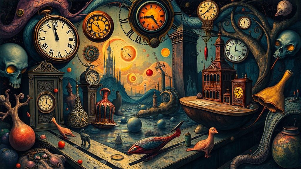 A Bizarre Dreamscape in Cyberpunk Aesthetic - AI Art