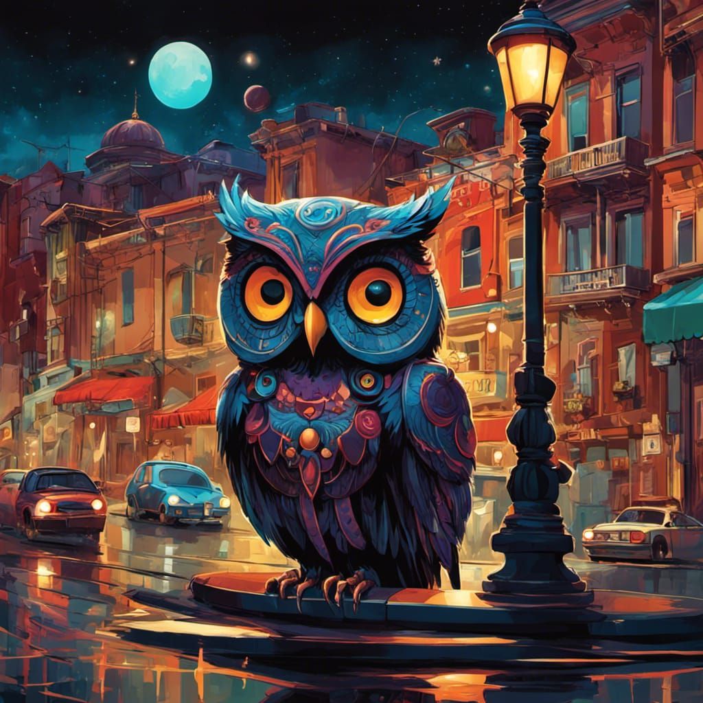 "Night Owl Post" - AI Generated Artwork - NightCafe Creator