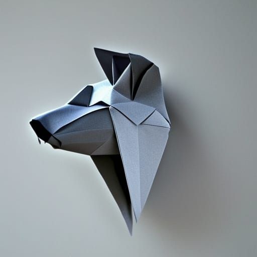 wolf origami by Mountains - AI Generated Artwork - NightCafe Creator