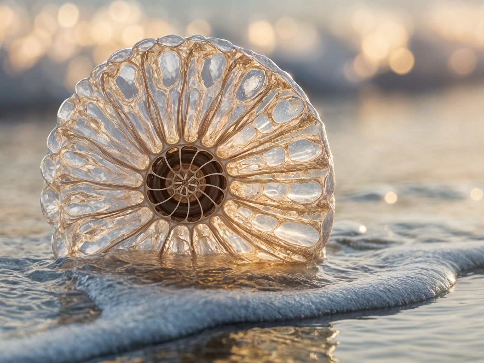 Fantasy shell of nautilus created of sea water