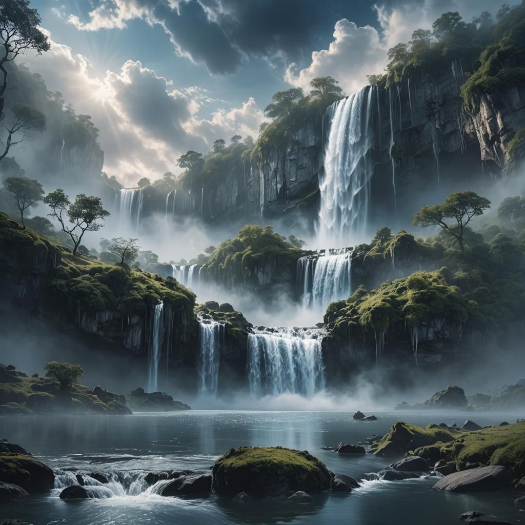 "Infinity Falls" - AI Generated Artwork - NightCafe Creator