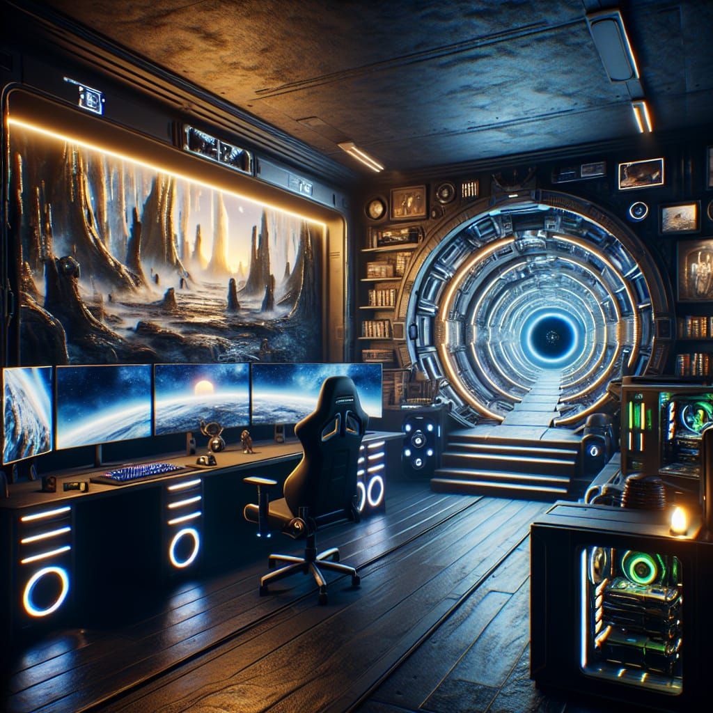 Futuristic Gaming Room (not story) - AI Generated Artwork - NightCafe ...