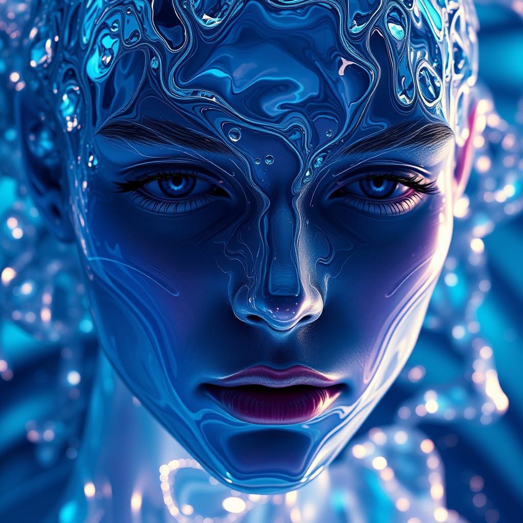 Element of water. - Crystalline Humanoid in Water