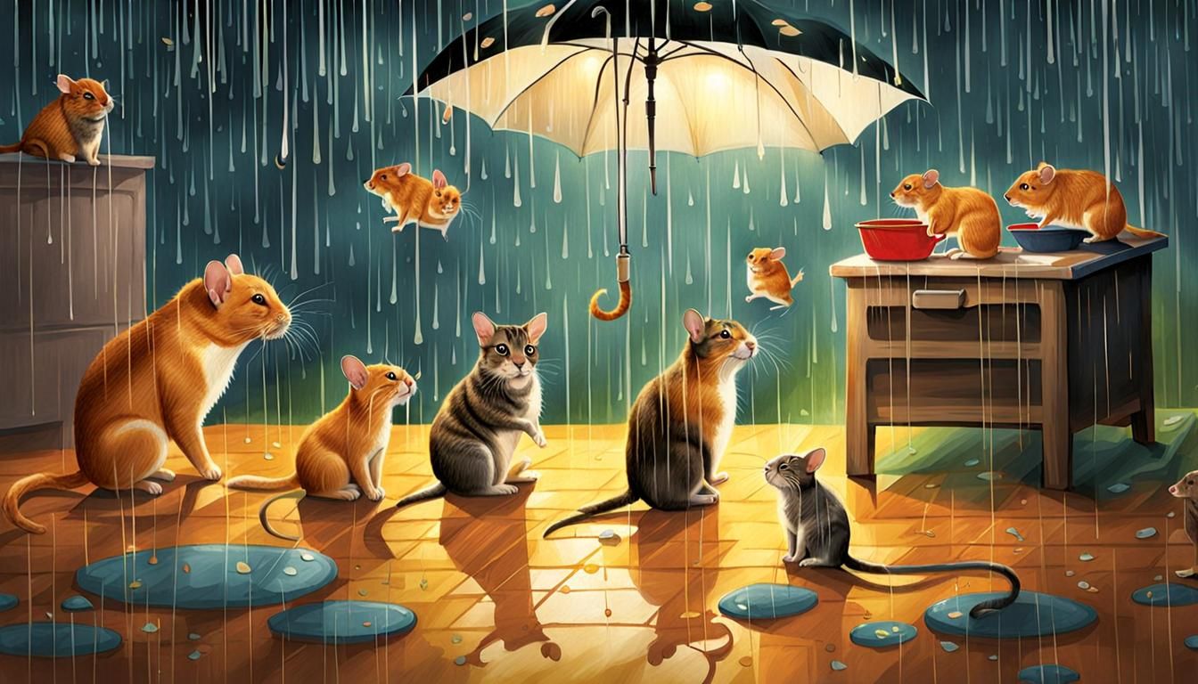 raining cats dogs and gerbils, #2 - AI Generated Artwork - NightCafe ...