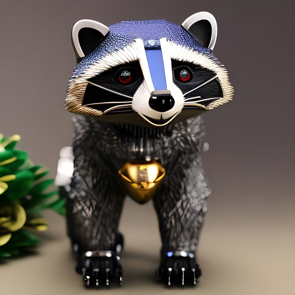 AuRoRa the Robotic Raccoon Pet - AI Generated Artwork - NightCafe Creator