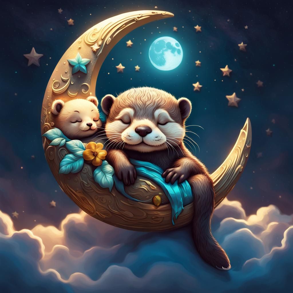 Astral serenade of a sleeping otter - AI Generated Artwork - NightCafe ...