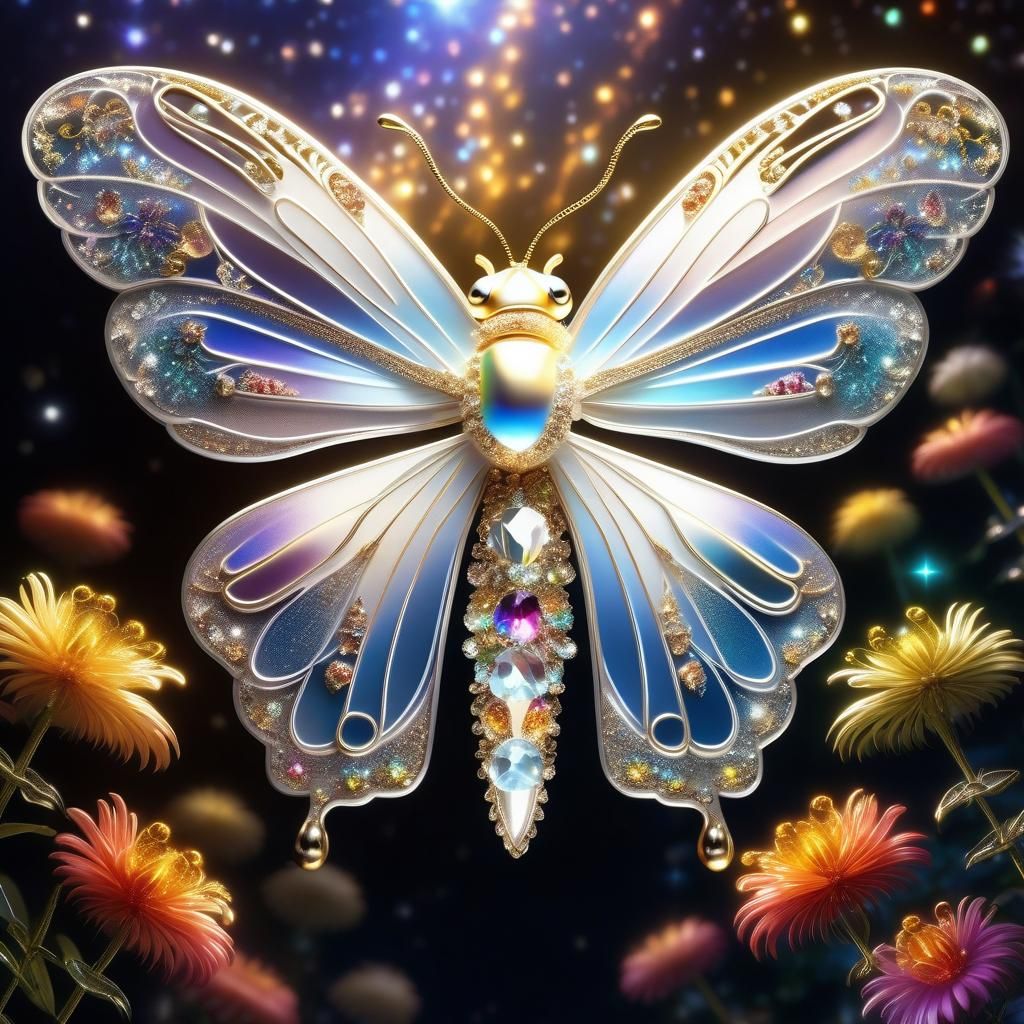 Jeweled Butterfly - AI Generated Artwork - NightCafe Creator