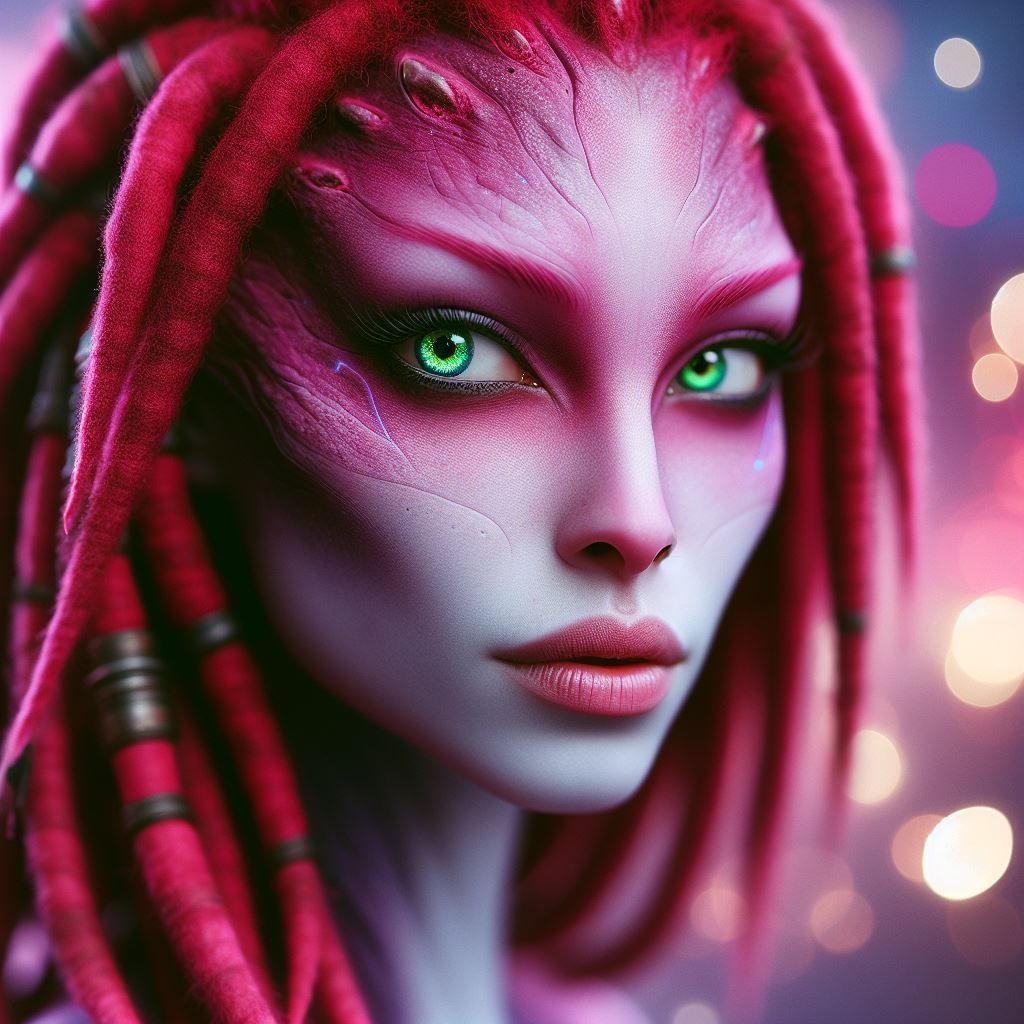 Portrait of an Alien Girl from Planet Veloran - AI Generated Artwork - NightCafe Creator