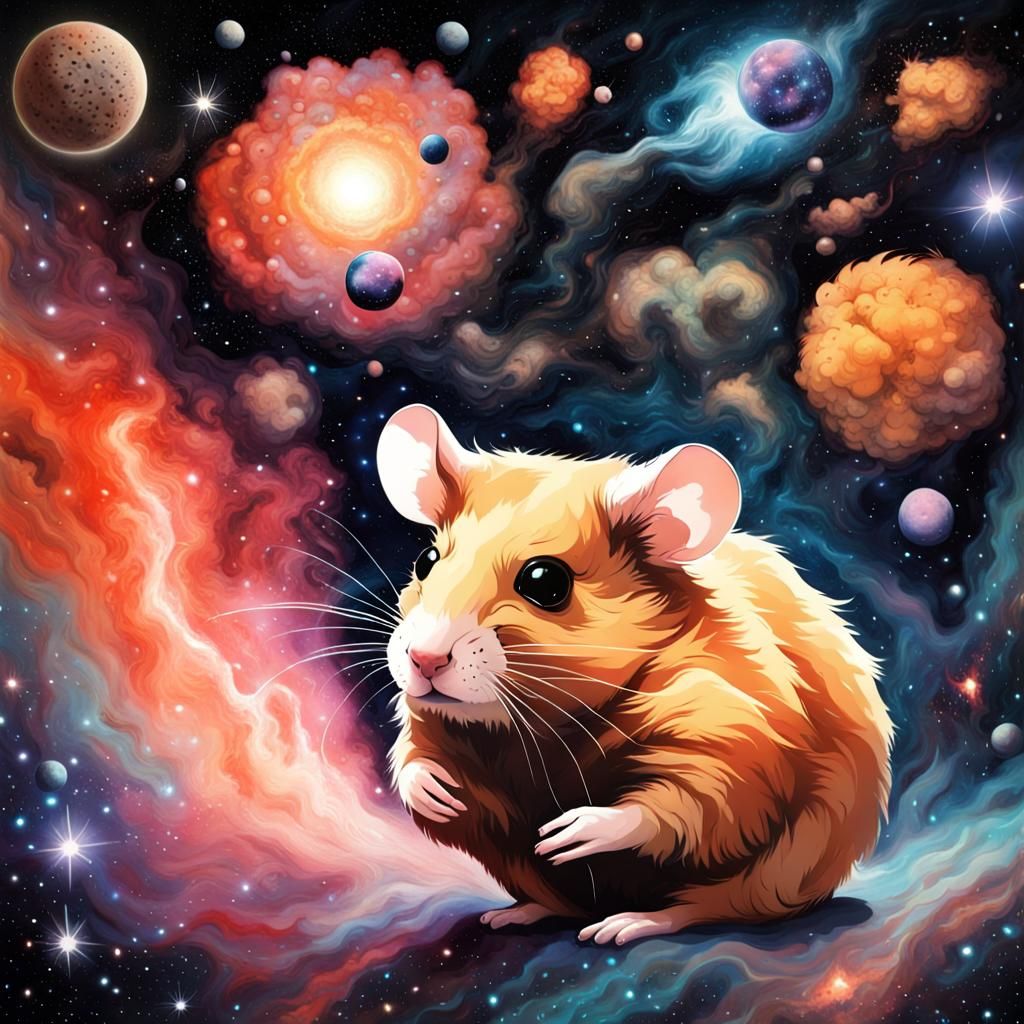The cosmic hamster - AI Generated Artwork - NightCafe Creator
